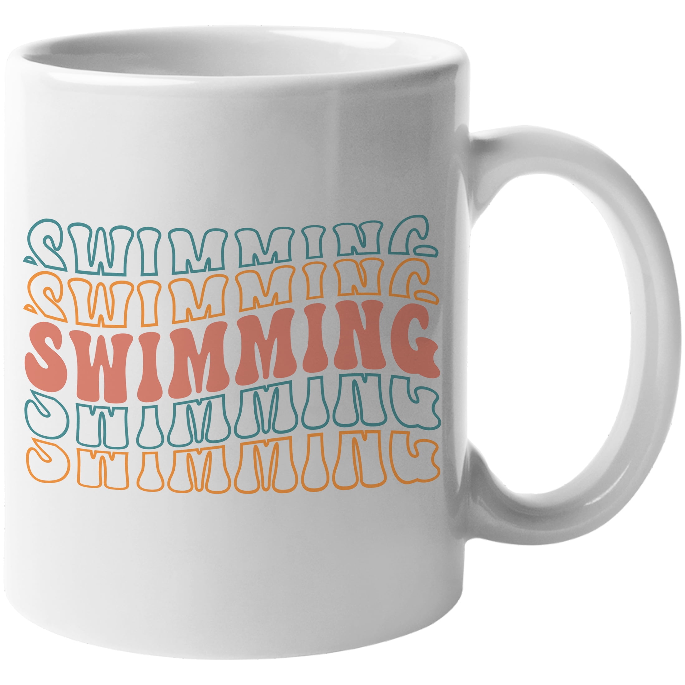 Swimming, Swimmer or Swim Themed, Groovy Retro Wavy Text Merch Gift ...