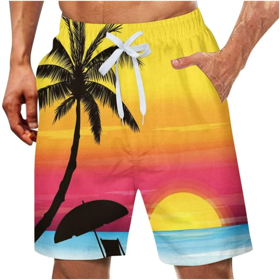 Swimming Trunks for Men Plus Size Pocket Drawstring Loose Casual ...