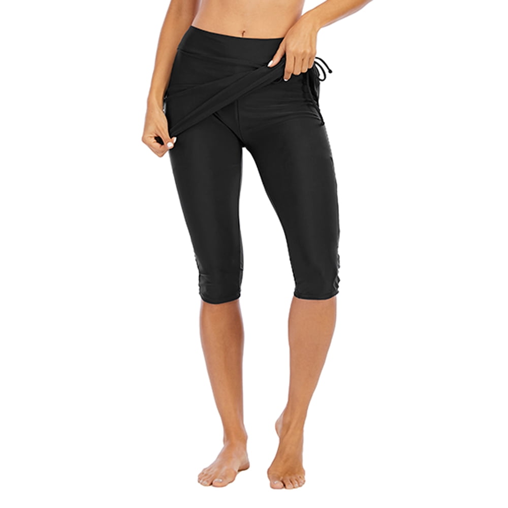 Swimming Water Pants Skirted Swim Pants Cropped Capri Surf Leggings ...