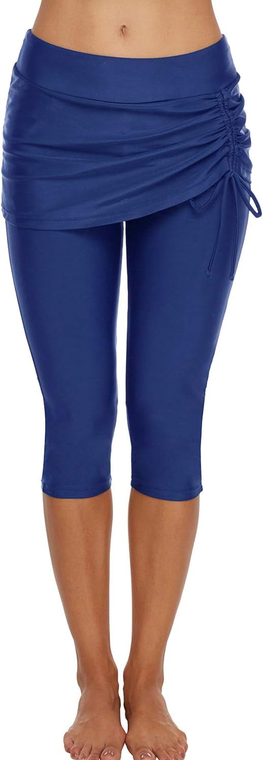 Swimming Water Pants Skirted Swim Shorts Cropped Capri Surf Leggings ...