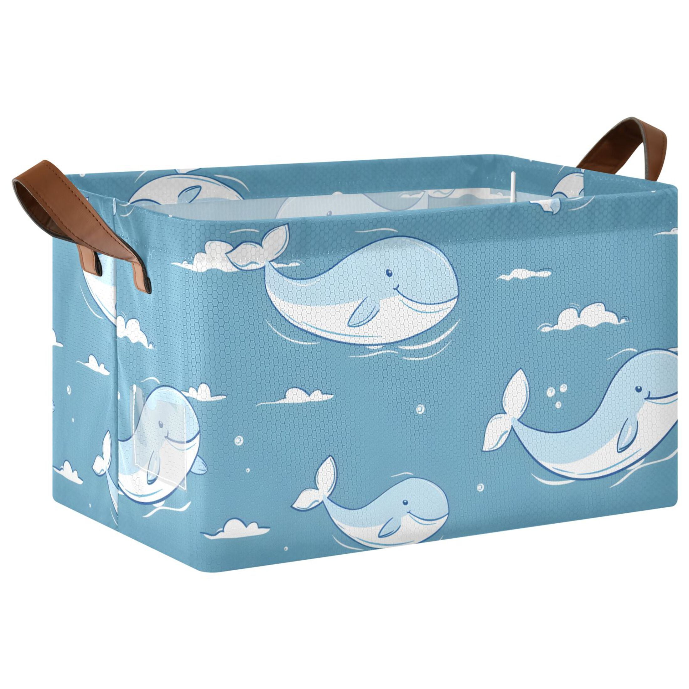 Swimming Whales Collapsible Storage Bins Fabric Shelf Baskets with ...