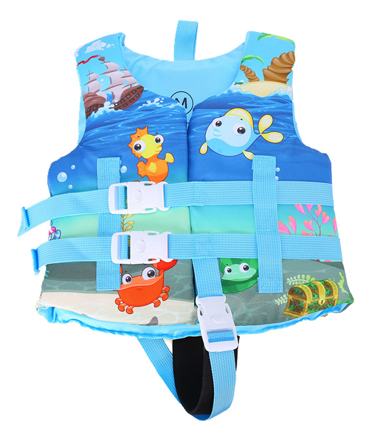 Swimming drift life jacket with locking buckle, cartoon flower print ...