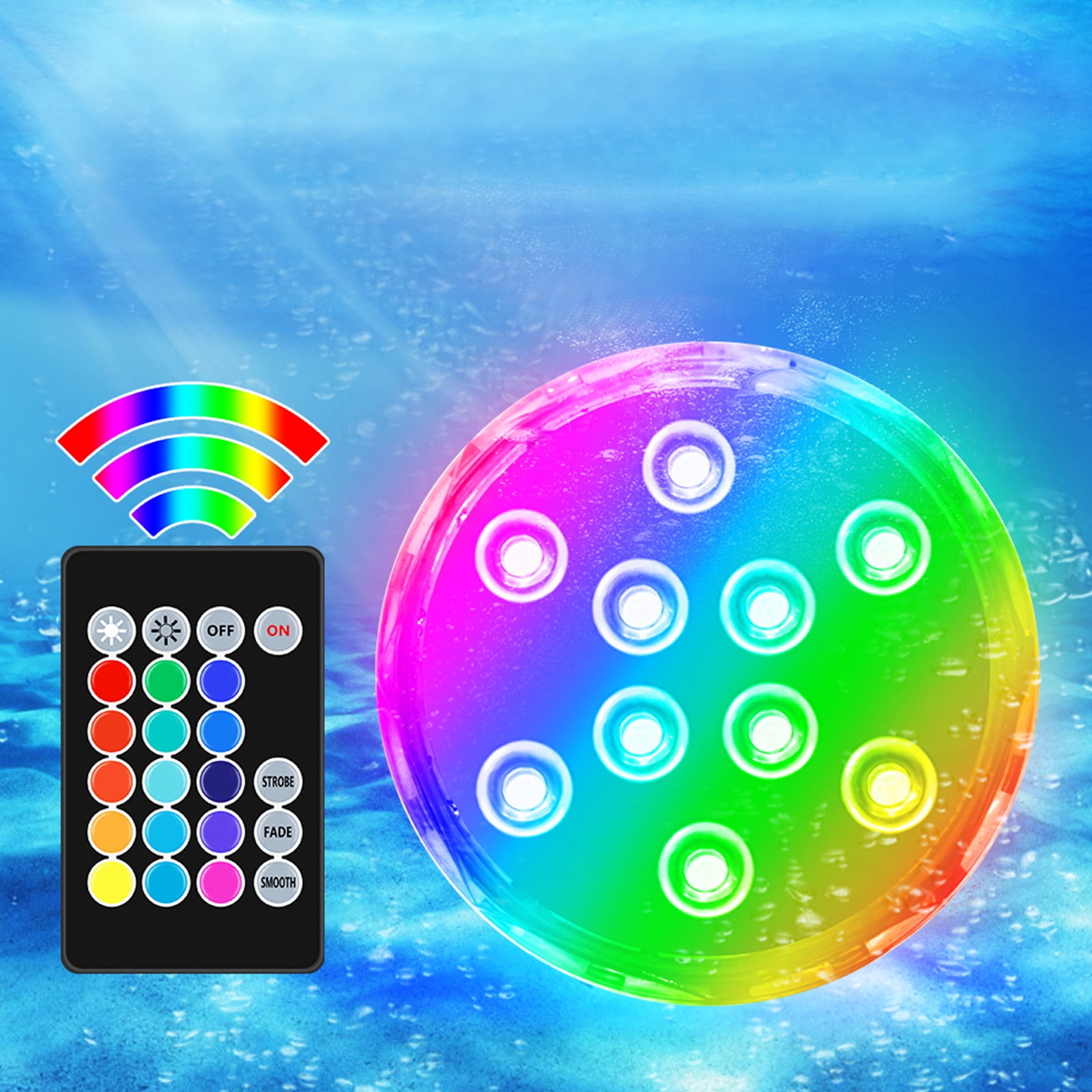 Swimming pool lamp,Led With Remotes Pond Pool Tub Colors Waterproof ...