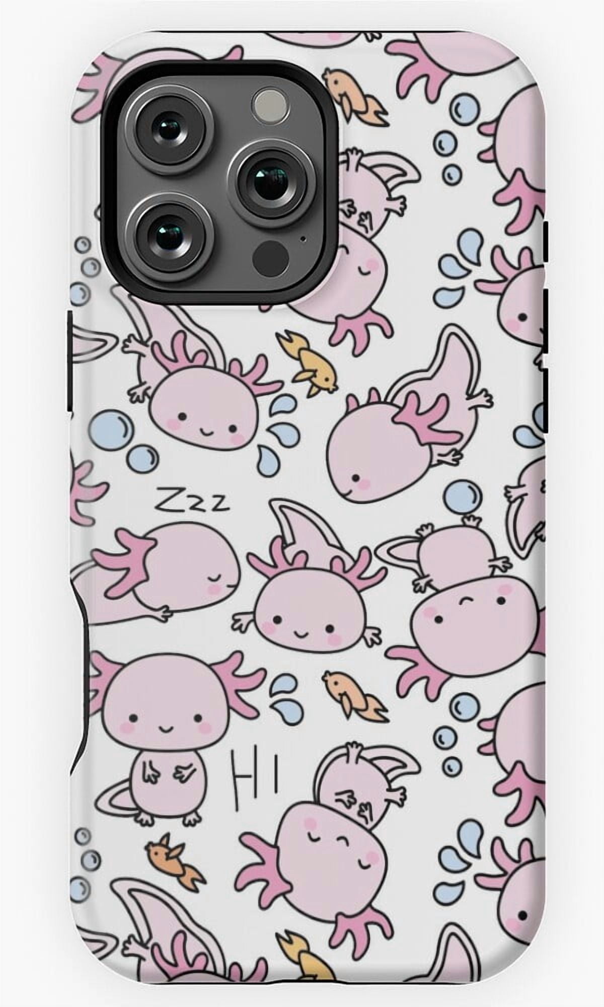 Swimmy Axolotls Cute Animal Pattern Art iPhone 11–16 Pro Max Compatible ...