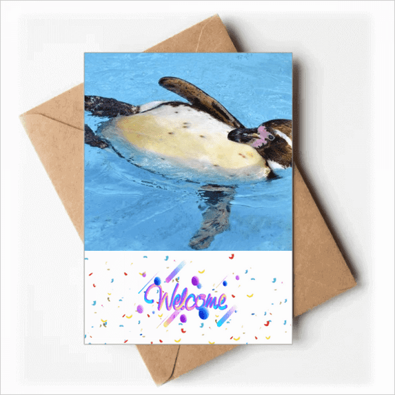 Swimng Antarctic Penguin Science Nature Picture Welcome Back Greeting ...