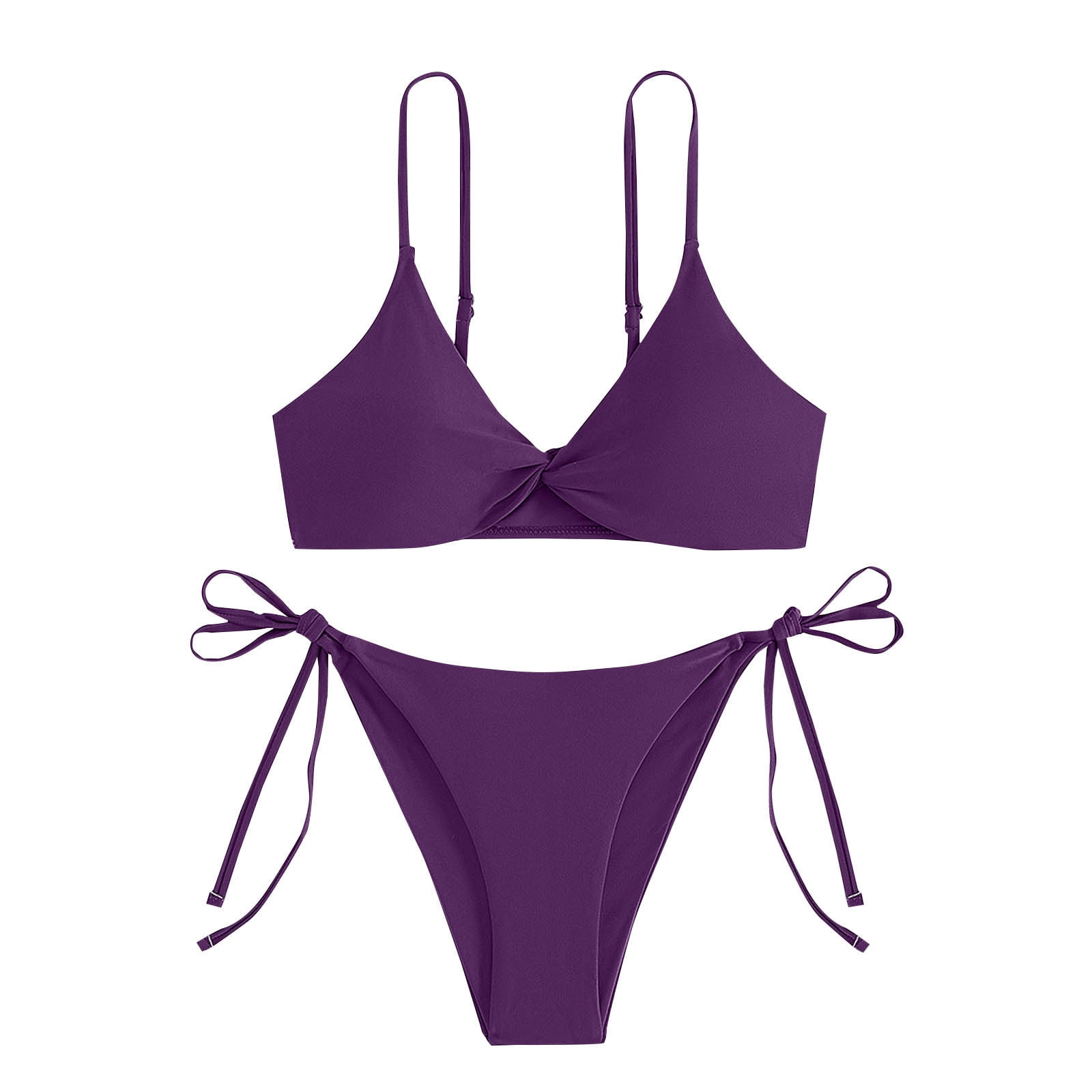 Swimsuit Clearance Sale Women 2 Piece Women's Solid Color High Waist ...