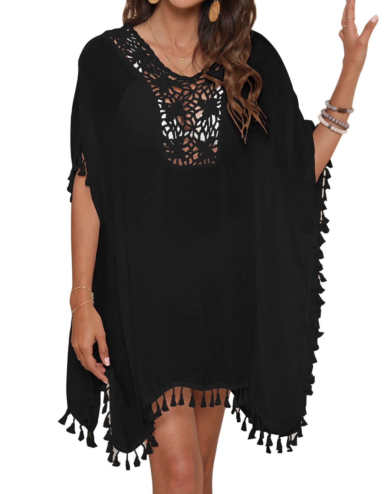 Shermie Plus Size Bathing Suit Cover Up, Casual Beach Swimwear Cover ...