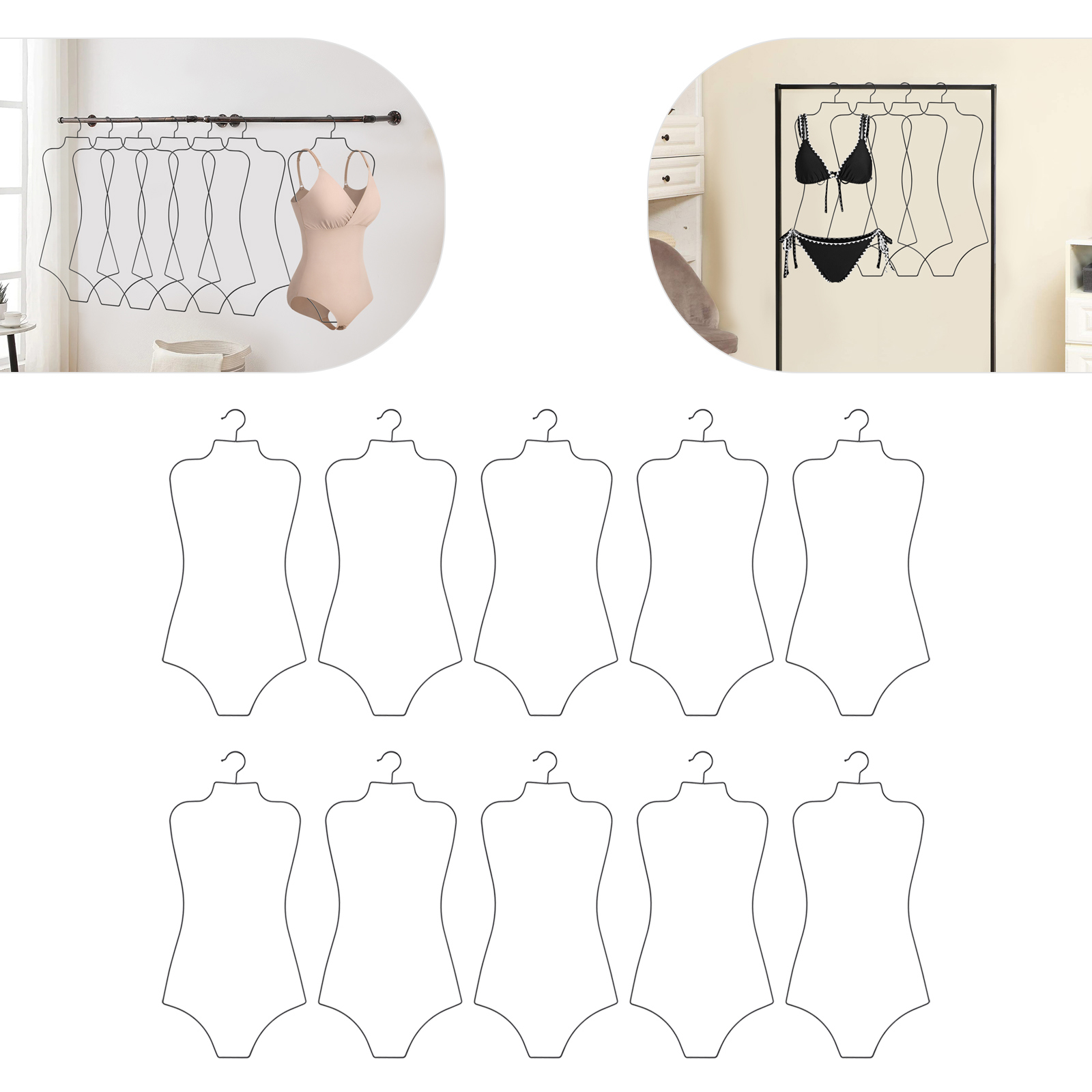 Swimsuit Display Hangers, 10 PCs Body Shape Hangers, Swimsuit Hangers ...