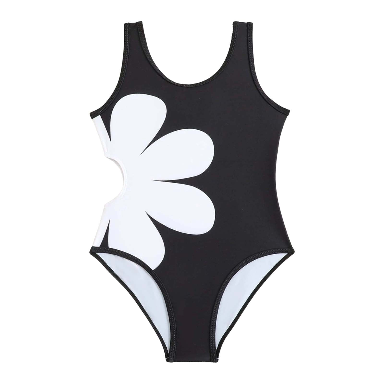 Girls Swimsuits 1 Piece Swimsuits Girls Floral Print Bathing Suit Cute ...
