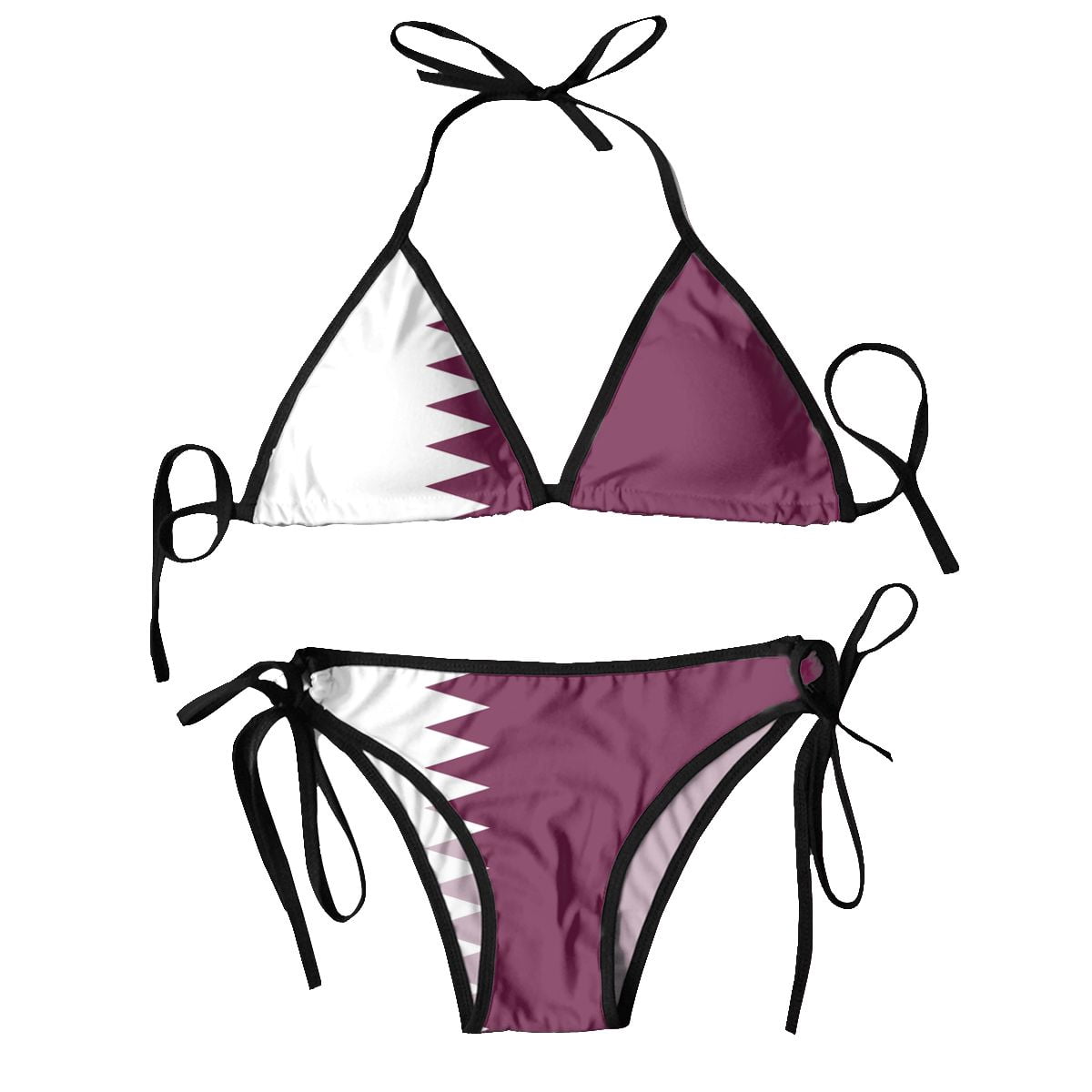 Swimsuit Qatar Flag Mujer Women Swimwear Summer Beachwear Bathing ...