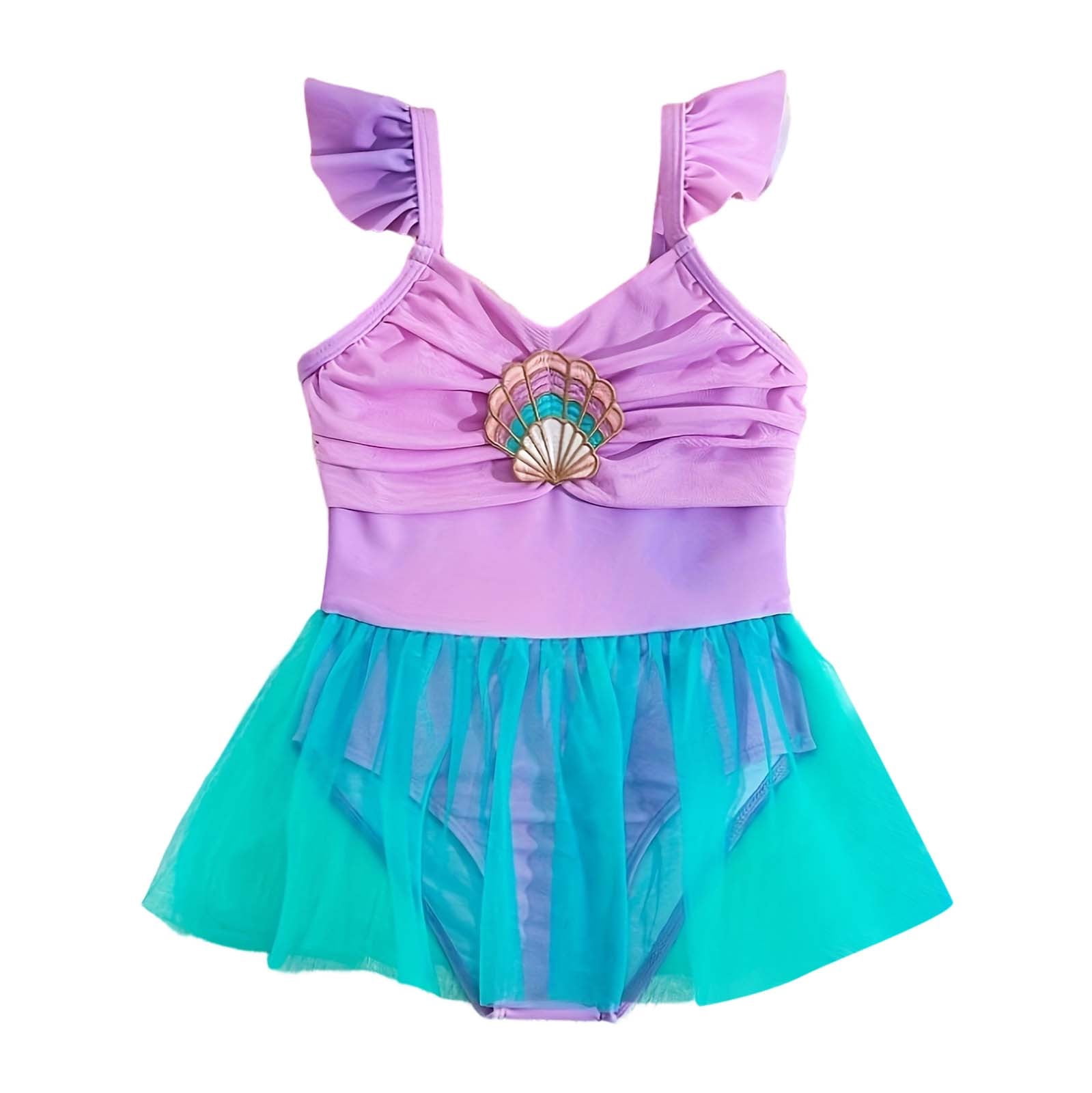 Swimsuit for Girls with Layered Skirt Scale Design Summer Pool Party ...