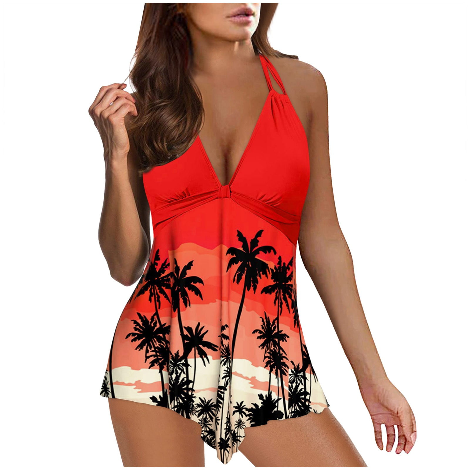 Swimsuit For Women 2024 High Waisted 1piece High Waist V Neck With Cups