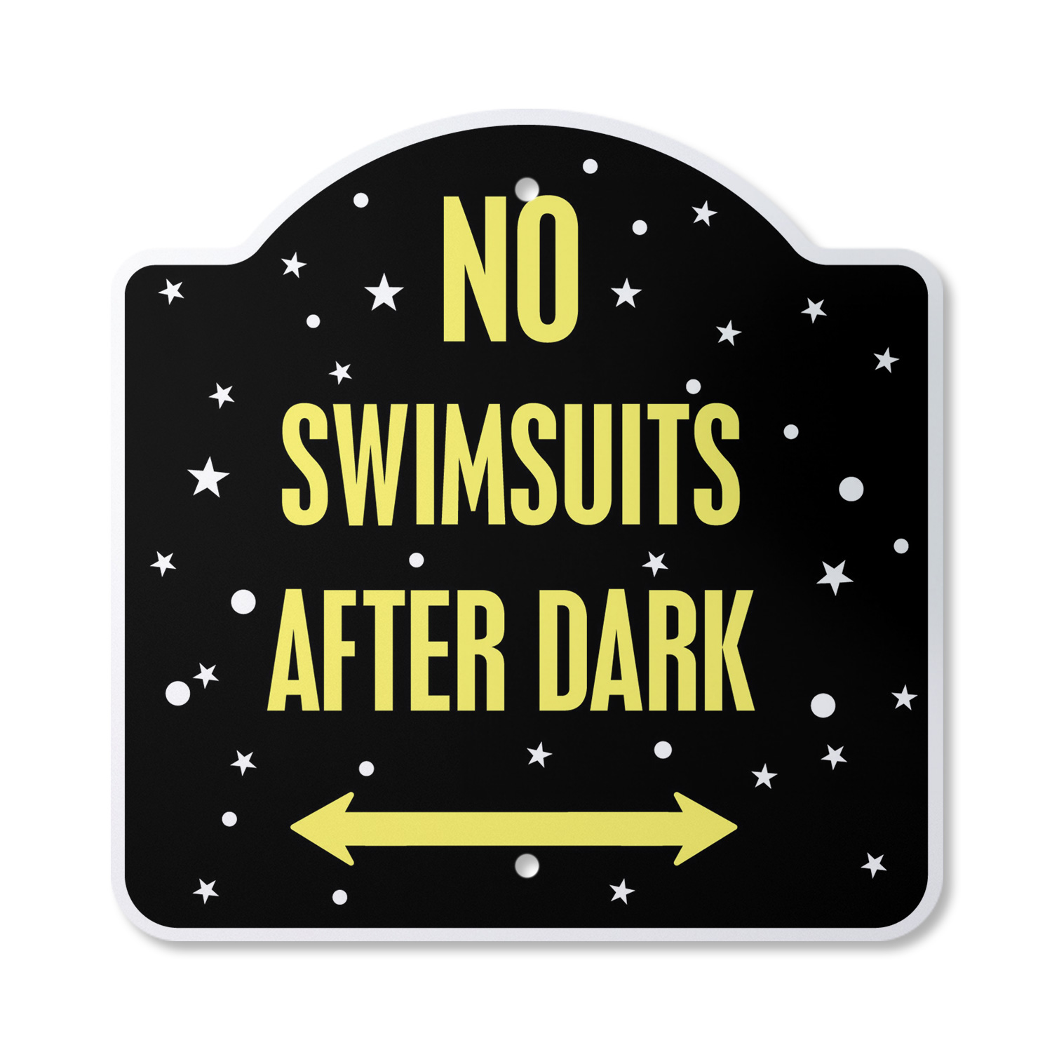 No Swimsuits After Dark 14" X 14" Sign | Indoor/Outdoor Plastic ...