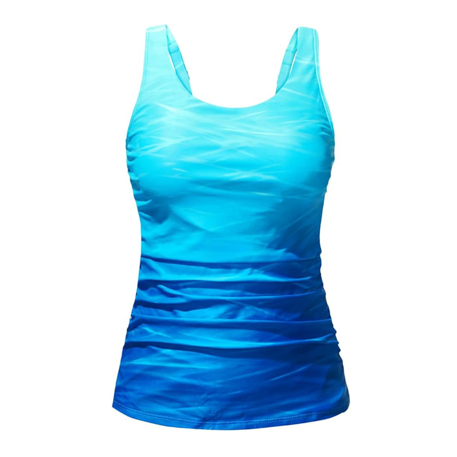 Swimsuits Fashion Slim Blue Gradient Print Swimsuit Top 2 Blue Womens ...