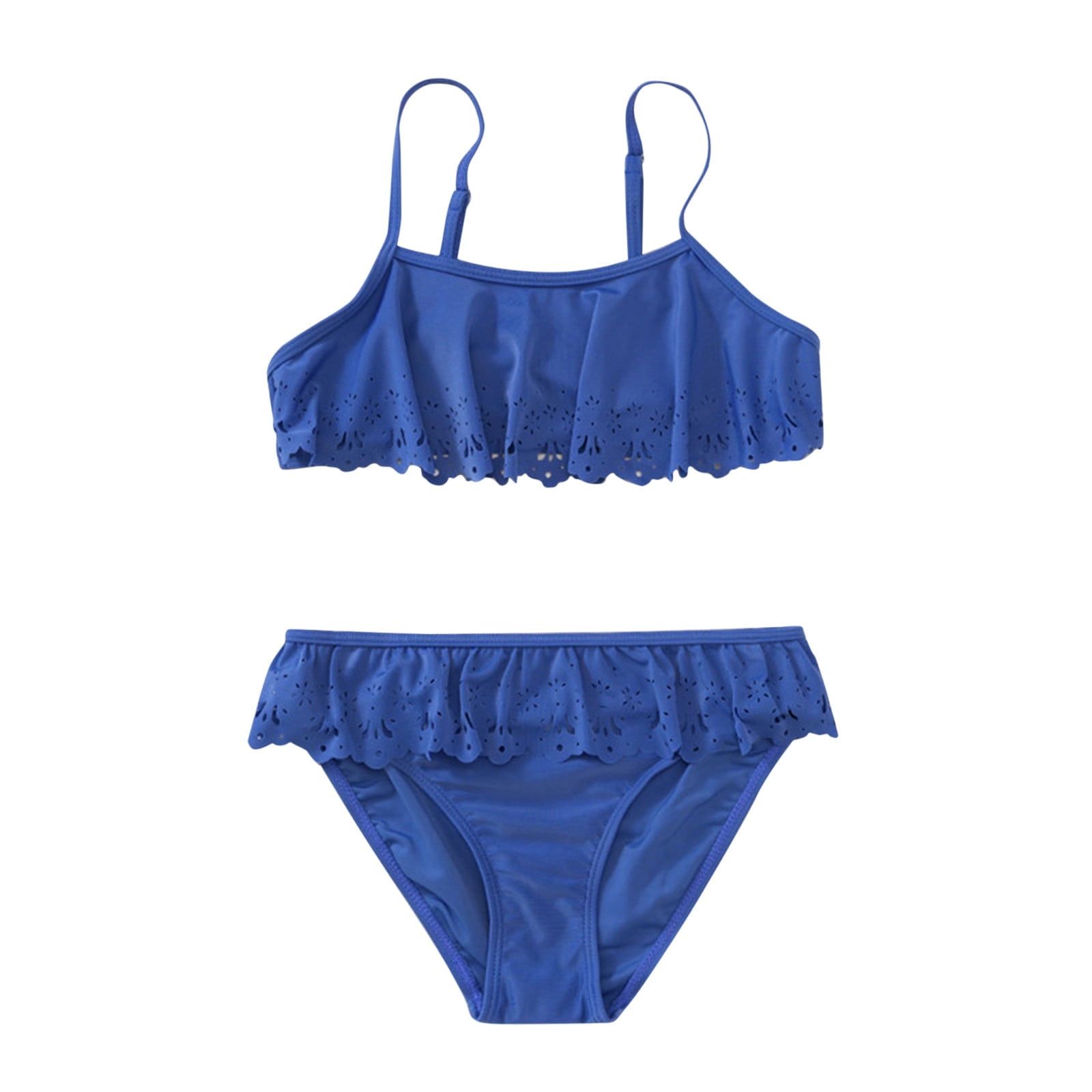 Swimsuits For Girls 2 Piece Sport Soild High Waist Bikini Set Swimwear ...