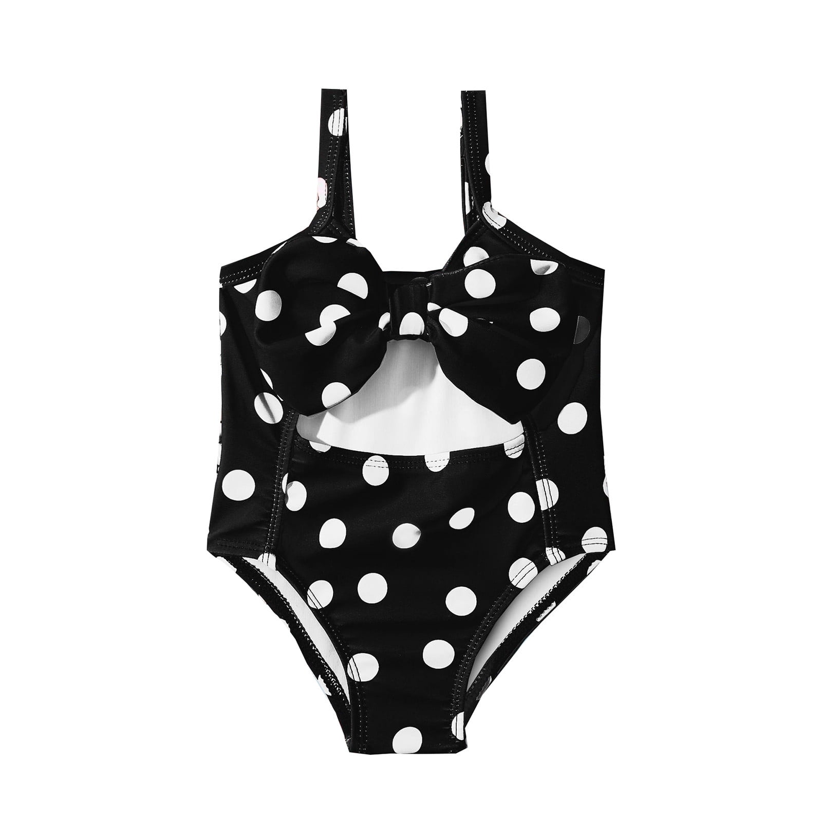 Swimsuits For Girls Summer Sleeveless Polka Dot Red Black Yellow
