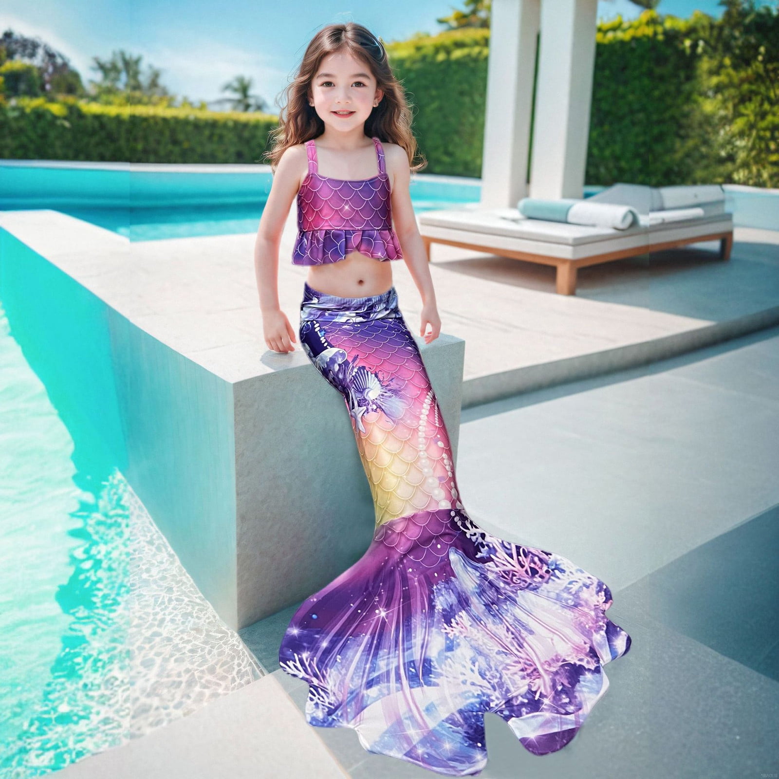 Swimsuits For Girls Swimsuit Bathing Suits Bikini Fish Set For Girls ...