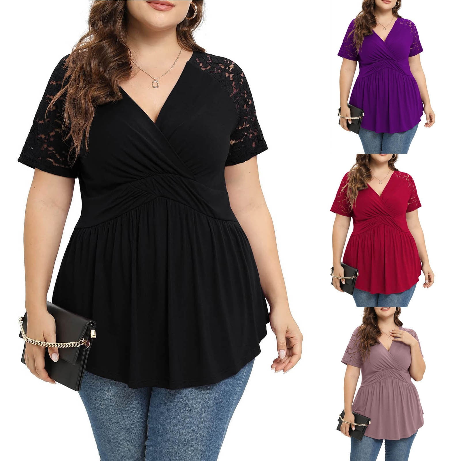 Swimsuits For Women 2025 2 Piece Normal High Waisted Short Sleeve ...