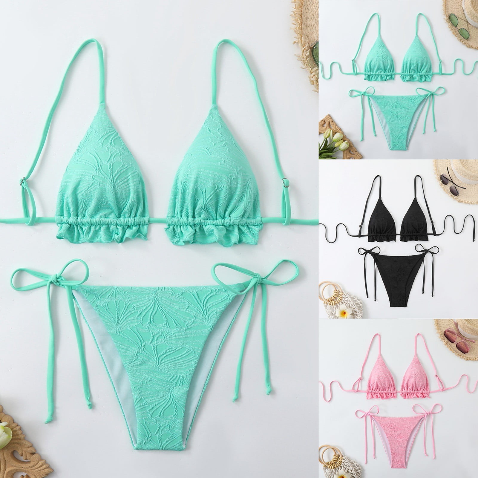 Swimsuits For Women 2025 Trendy Botanical Print 2 Piece Swim Suit With ...