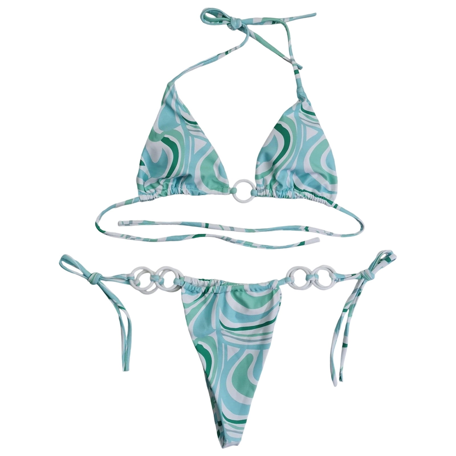 Swimsuits For Women Sexy Mini Bikini Two Piece With Ring Swimsuit ...