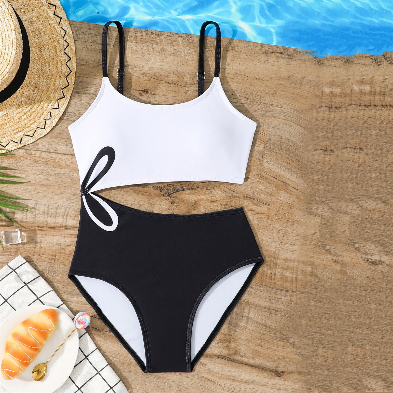 Swimsuits Girls 1 Piece Swimsuits Color Block Girls Swimsuit Girl ...