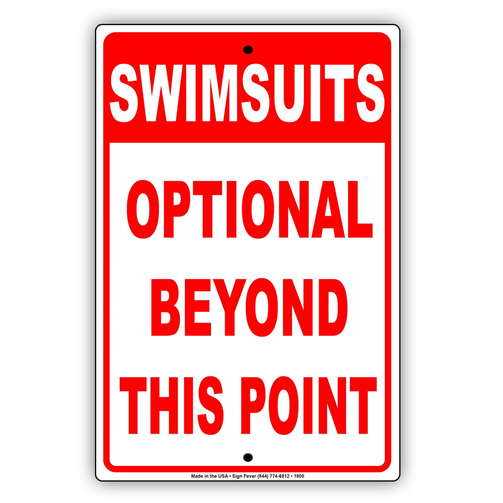 Swimsuits Optional Beyond This Point Pool Beach Rule Regulation Alert ...