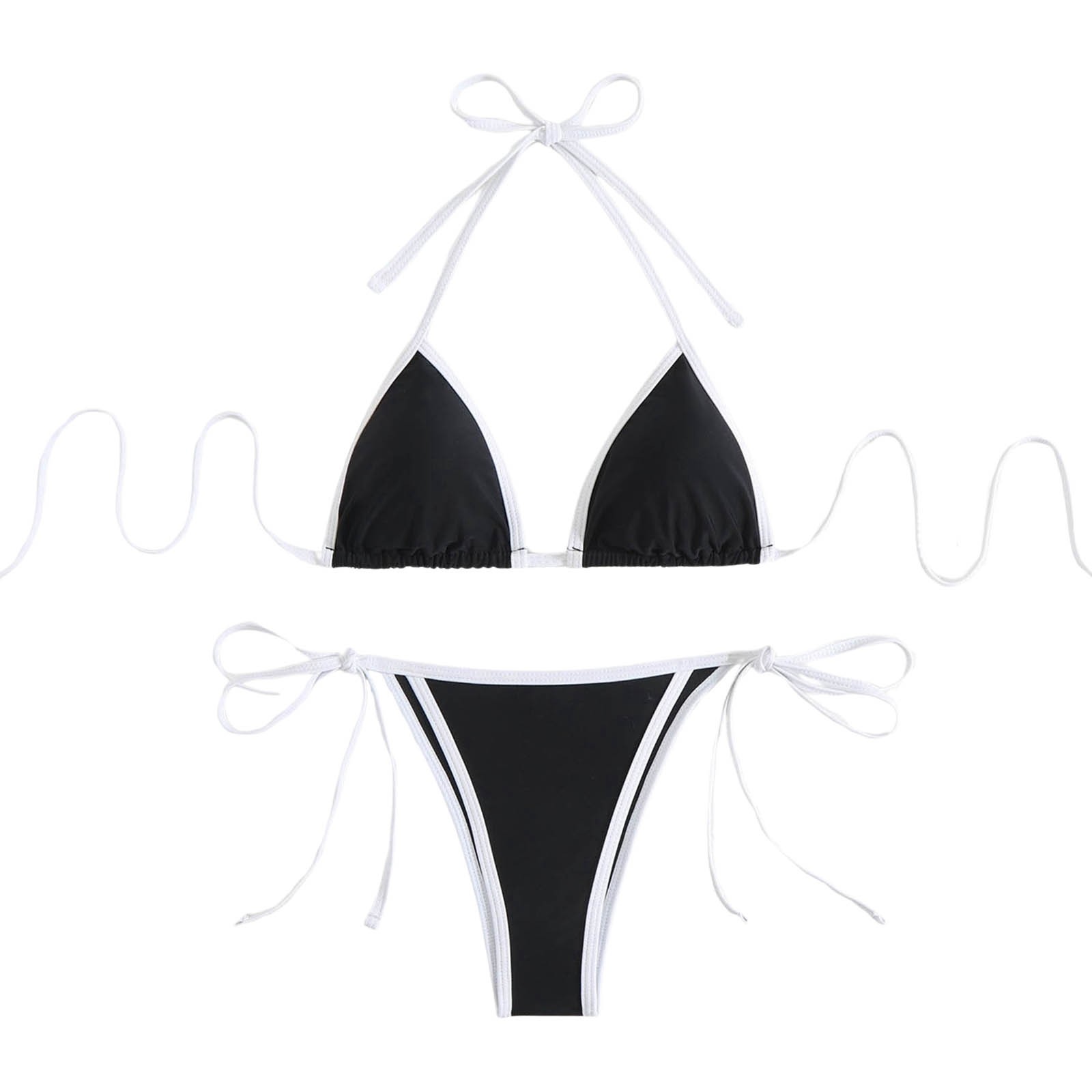 Swimsuits Sexy Bikini Split Swimwear Black Womens One Piece Swimsuits ...