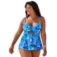 Swimsuits for All Women's Bold Bra Sized Twist Front Underwire Tankini ...