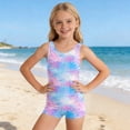 Swimsuits for Teen Girls Ruffle Color Block Soft Upf 50+ Sun Protection ...