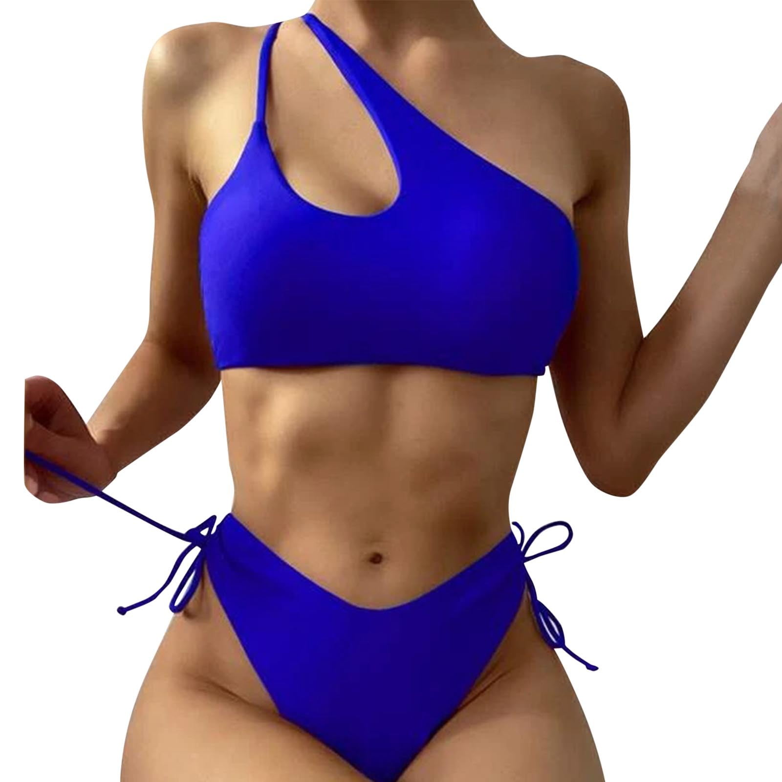 Swimsuits For Women 2024 Vintage Two Piece Retro Ruched High Waist