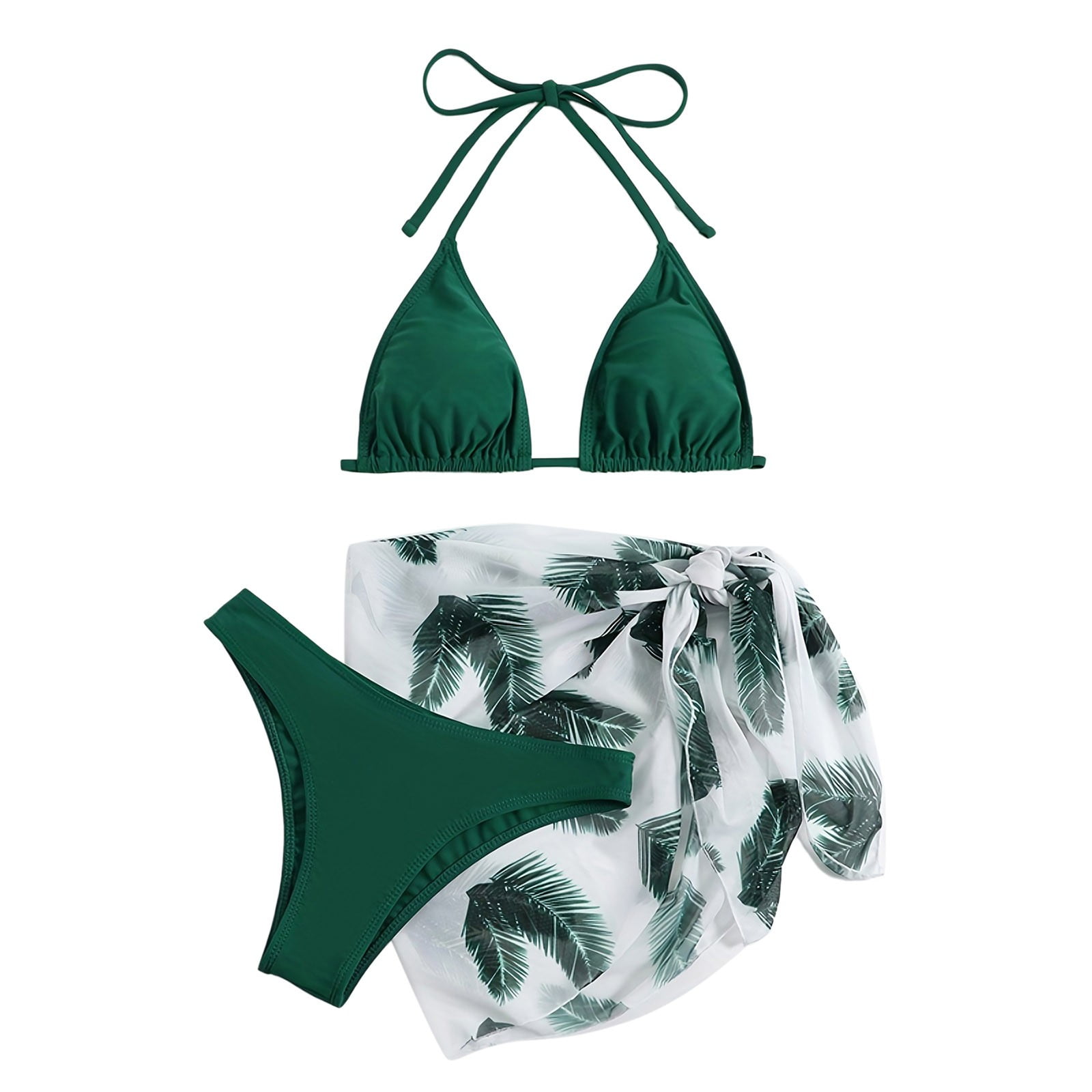Swimsuits for Women 3 Piece Textured High Cut Triangle Bikini with ...