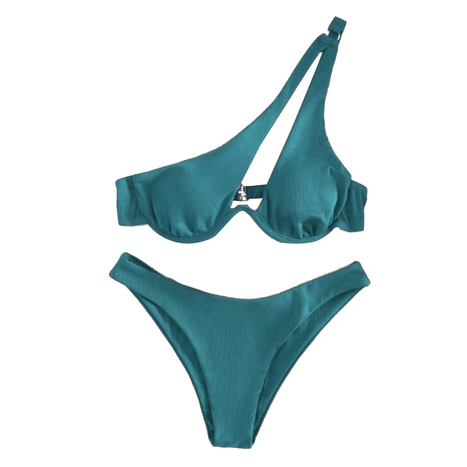 Swimsuits for Women Color Sexy Separates with One Shoulder Steel ...