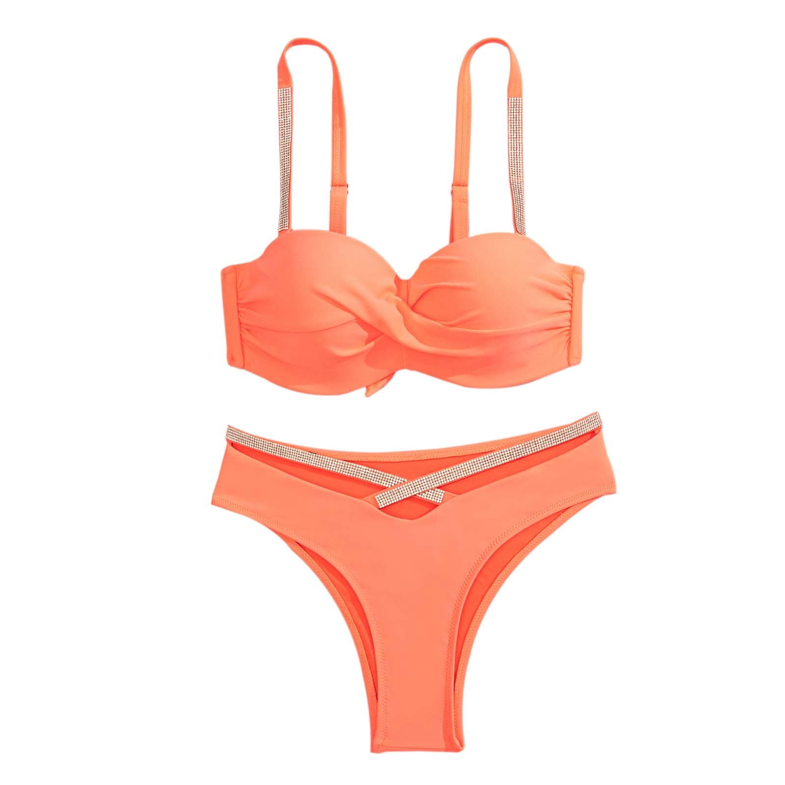 Swimsuits for Women Fashion Rhinestone Bikini Set with Padded Underwire ...