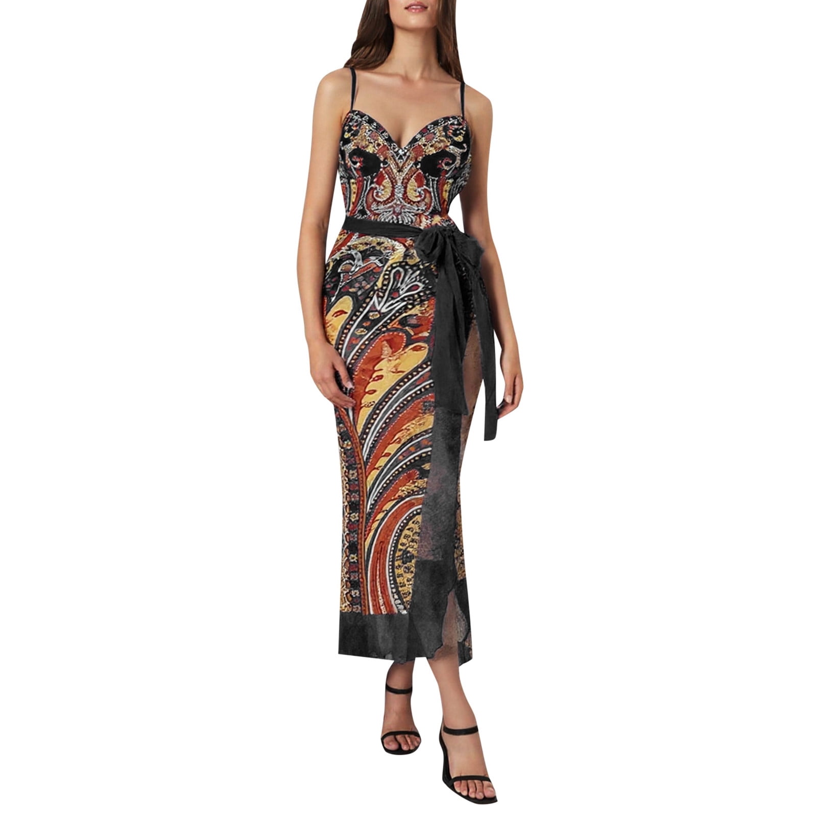 Swimsuits for Women Onesie Bikinis Hide Belly Skinny with Retro Wrap ...