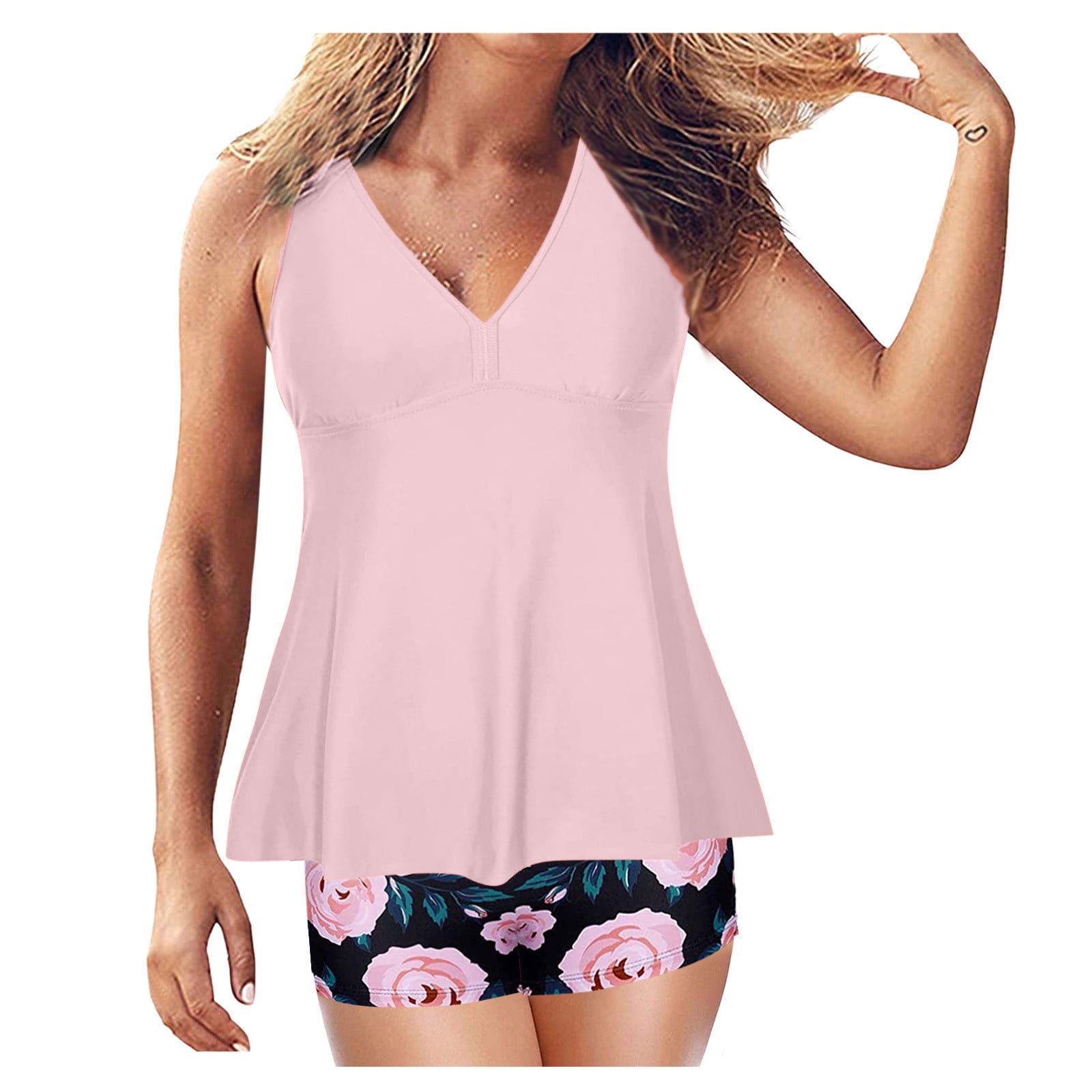 Swimsuits for Women Side Tie High Cut Cheeky Bottom Retro Ruched Top ...