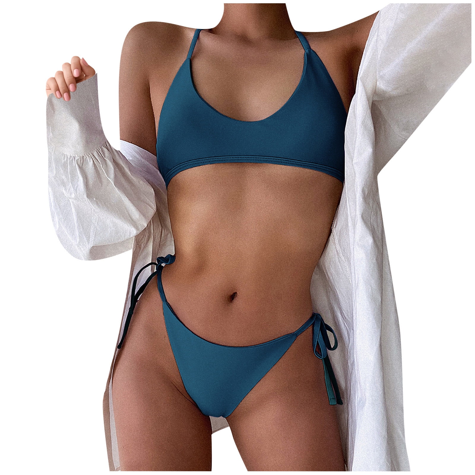 Swimsuits for Women Women's Solid Color Split Bikini Beach Swimwear - Walmart.com