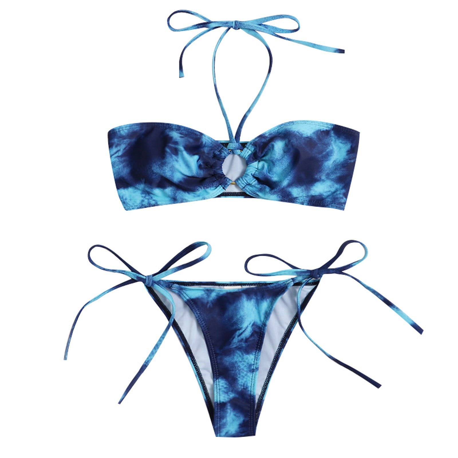Swimsuits for Women,Women's Split Tie-Dye Print Bikini Swimsuit with ...