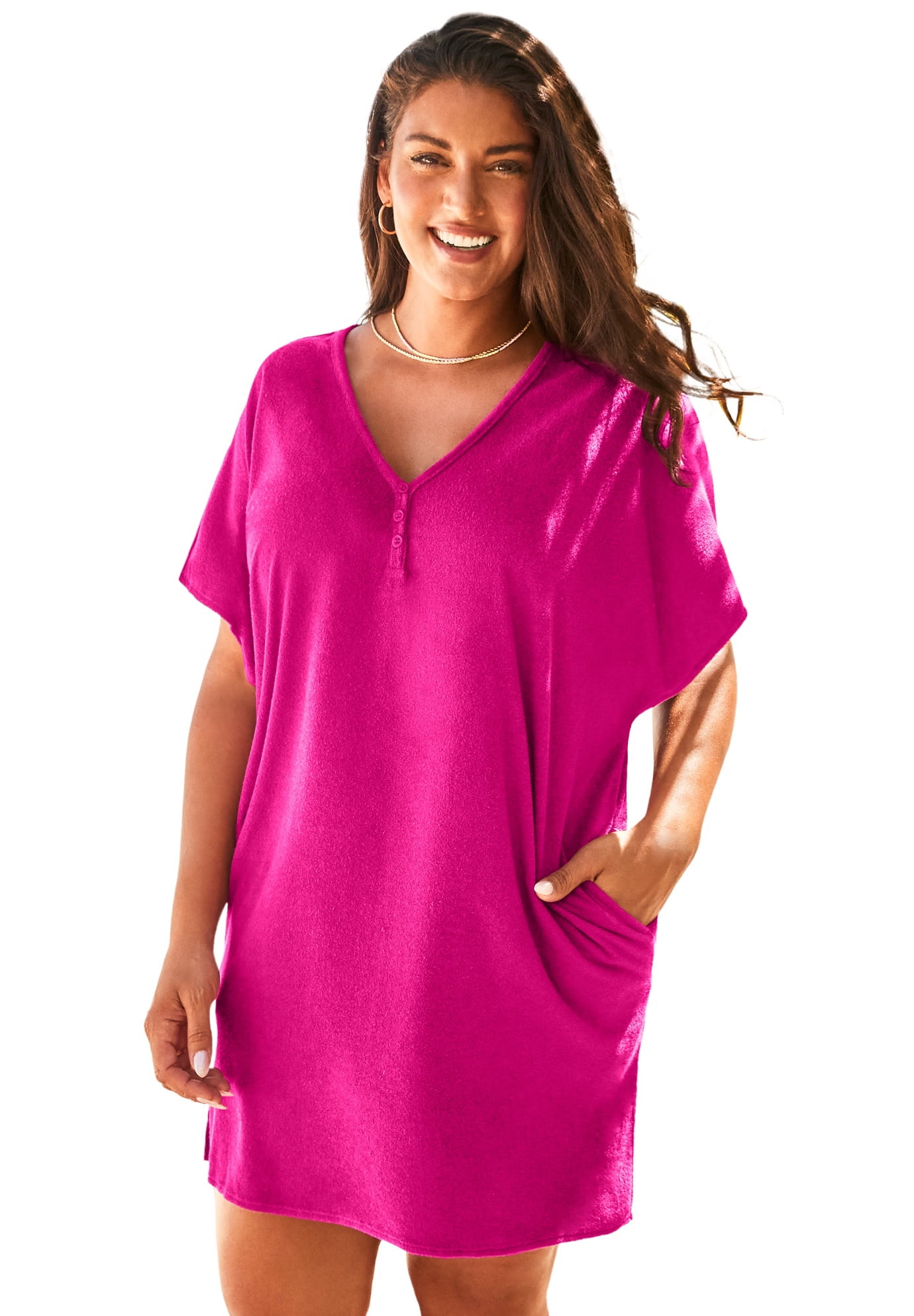 Swimsuitsforall French Terry Tunic Swimwear Cover-Up, Fruit Punch ...