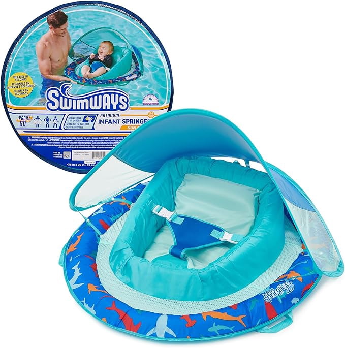 Swimways Infant Spring Float Baby Pool Float with Canopy and UPF ...
