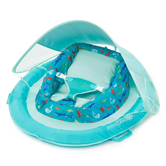 "SwimWays Infant Spring Float with UPF 50+ Sun Canopy, Aqua Fish Design ...