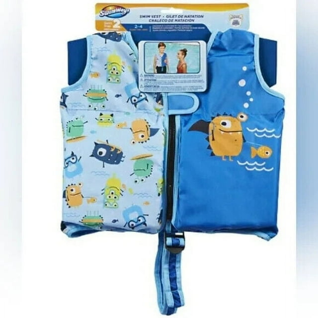 Swimways Swim Step 2 Adjustable Padded Zip Up Tab Life Jacket Vest ...