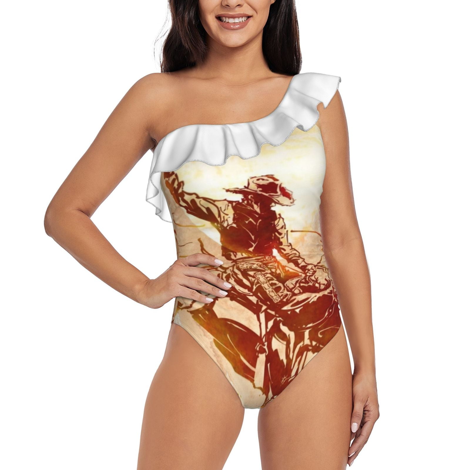 Swimwear 2024 Bucking Bronco New Sexy Mesh Patchwork One Piece Swimsuit
