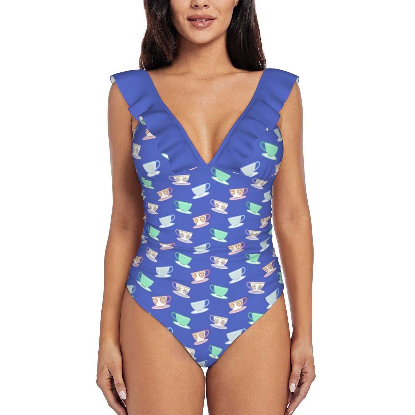 Swimwear 2024 Mad Tea Party New Sexy Mesh Patchwork One Piece Swimsuit