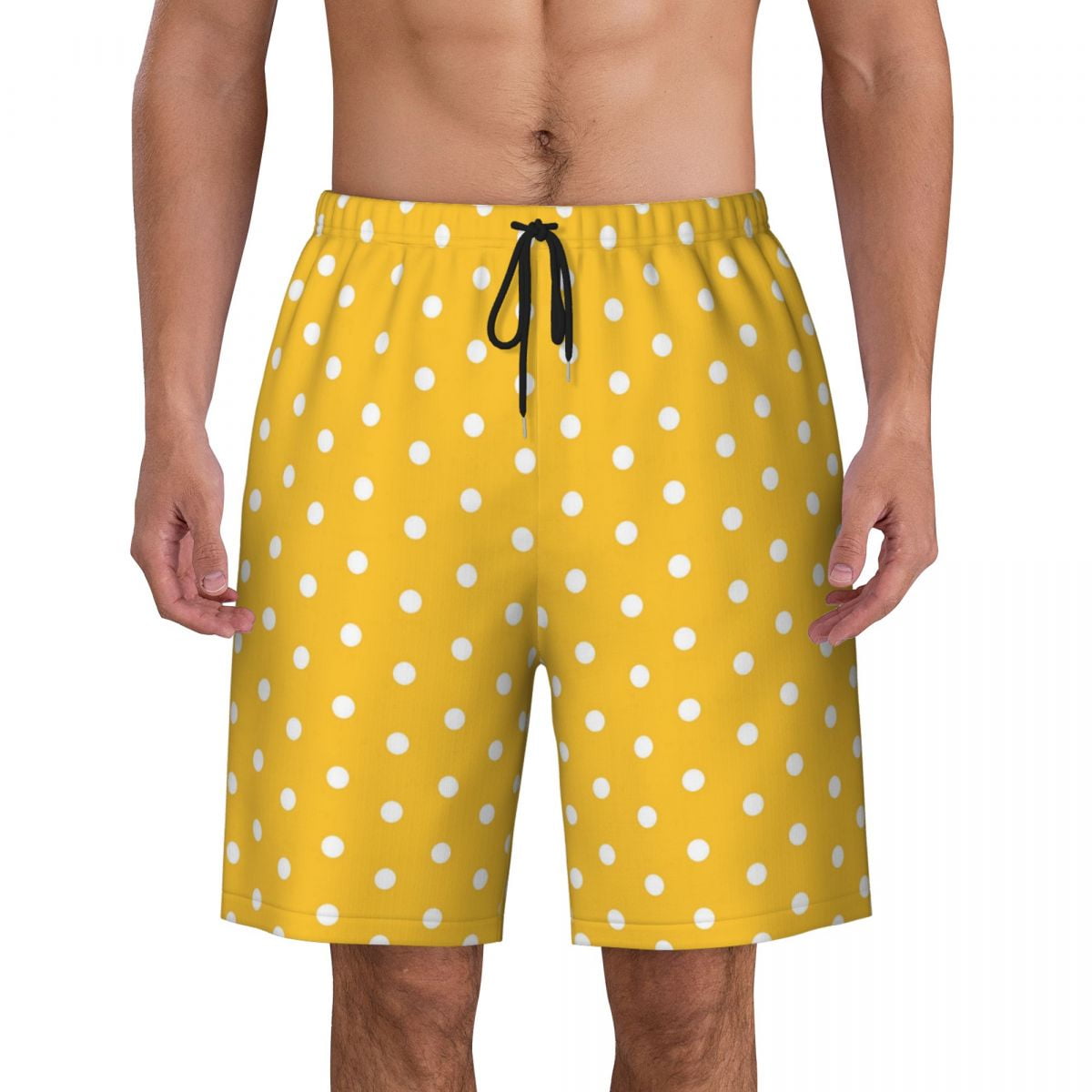 Swimwear Yellow Polka Dots Board Shorts Summer Retro Print Hawaii Beach ...