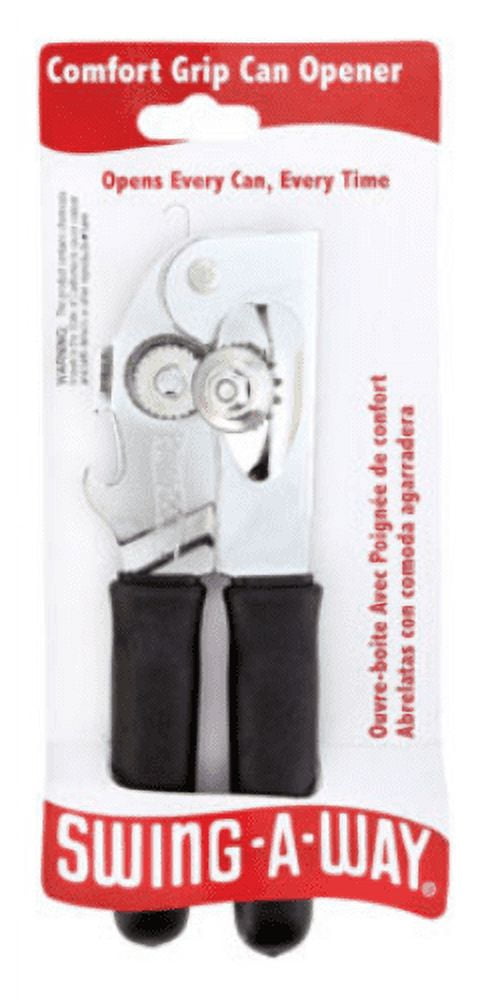 Swing-A-Way Handheld Black Steel Manual Can Opener with Comfort Grip ...