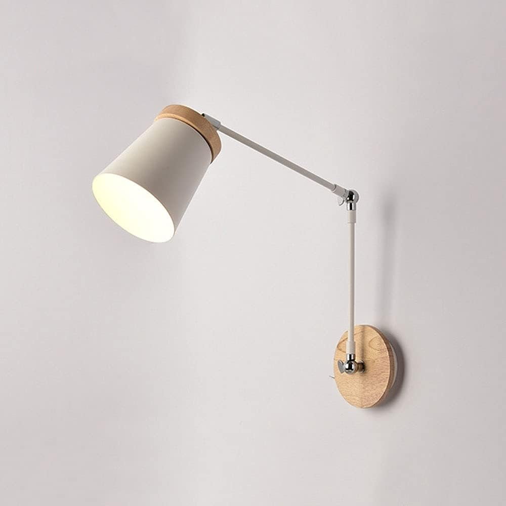 Swing Arm Wall Light Adjustable Wood Wall Lamp, Modern Wall Sconce Lighting Fixtures Bedroom ...