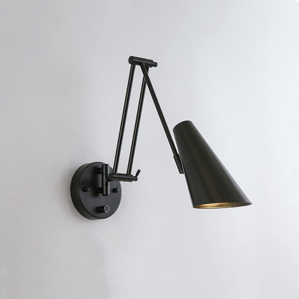 Swing Arm Wall Sconce Lighting Fixture Vertical Adjustable Wall Mounted ...