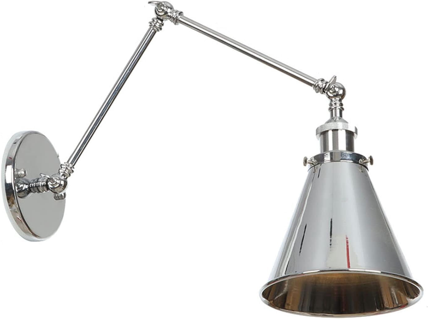 Swing Arm Wall Sconces, Industrial Wall Lamp Silver Metal Wall Lighting ...
