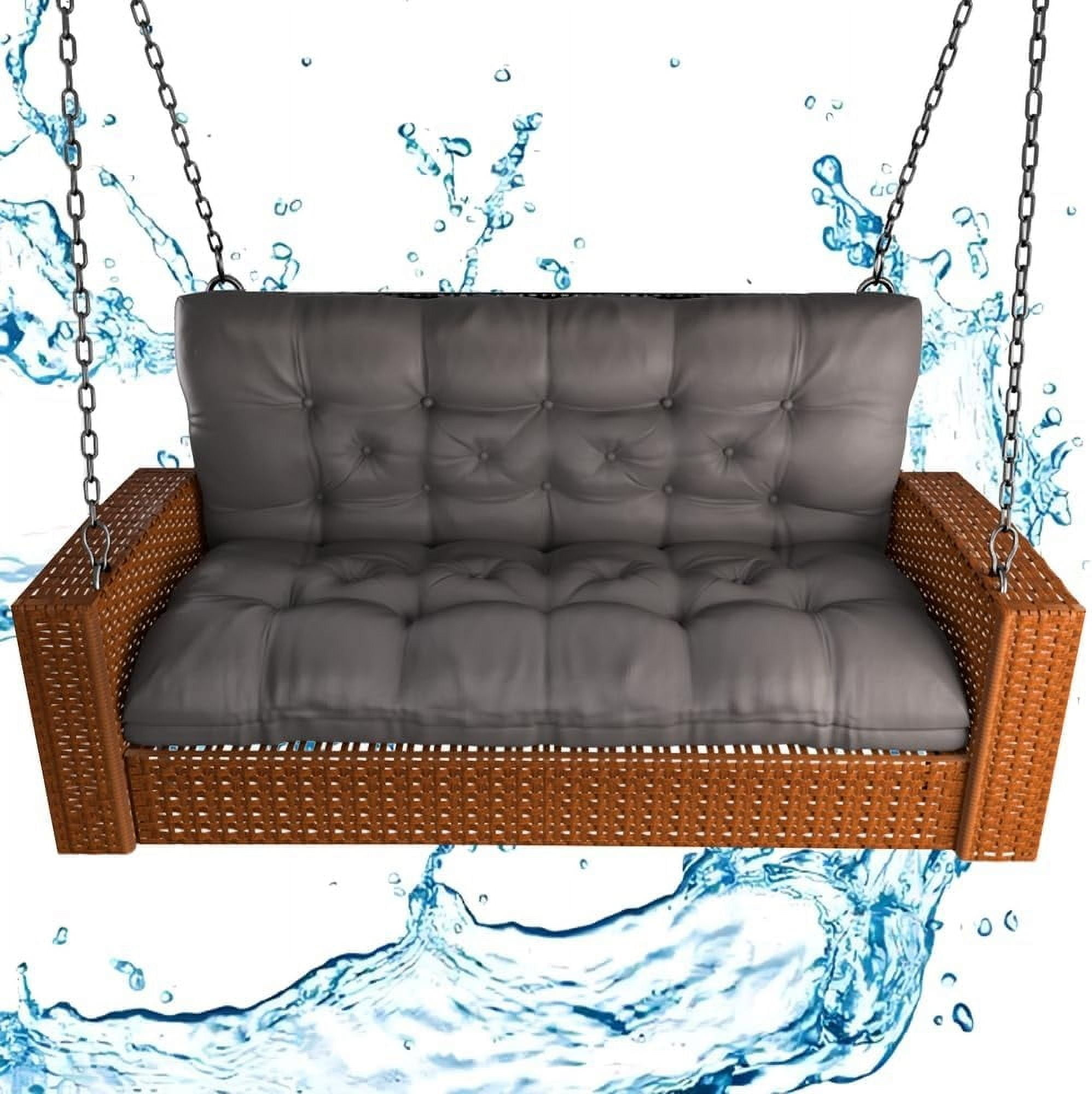 Swing Cushions 2-3 Seater Replacement Waterproof Outdoor Porch Swing ...