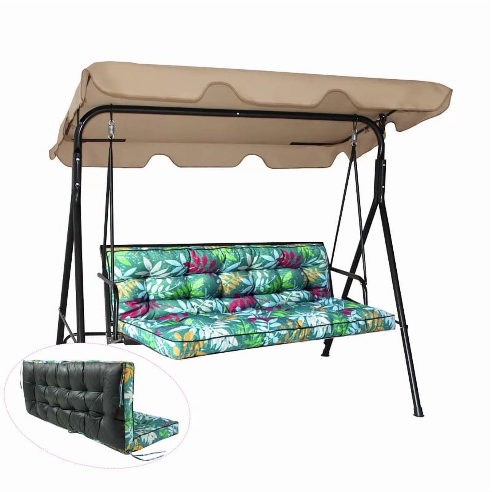 Swing Cushions 3 Seater Replacement, Waterproof Porch Swing Cushions ...